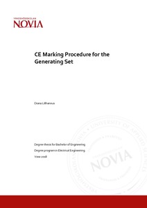 CE Marking Procedure for the Generating Set
